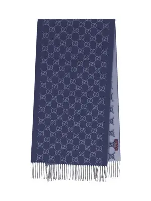 Gucci Cashmere Scarf "gg - Blue