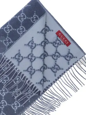 Gucci Cashmere Scarf "gg - Blue