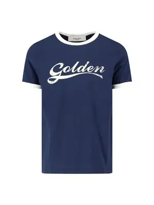 GOLDEN GOOSE Crew Neck T-shirt Blue