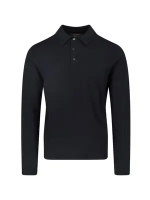 Stone Island Virgin Wool Polo - Black