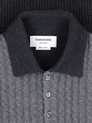 Stone Island Thom Browne Virgin Wool Polo - Gray
