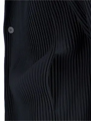 HOMME PLISSE Pleated Single-breasted Blazer