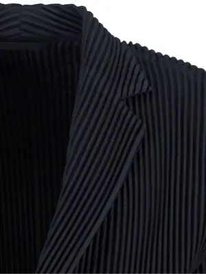 HOMME PLISSE Pleated Single-breasted Blazer
