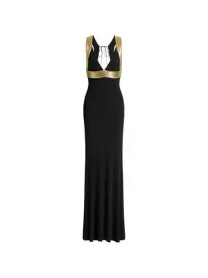 Alberta Ferretti V-neck Maxi Dress - Black