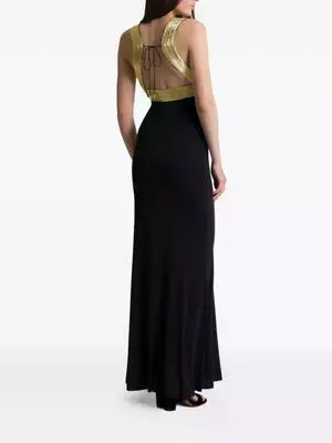 Alberta Ferretti V-neck Maxi Dress - Black