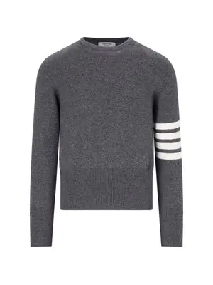 Thom Browne Bar Sweater - Gray