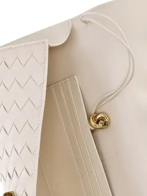 Bottega Veneta Andiamo" Clutch In Lambskin With Gold Metal Detail - White