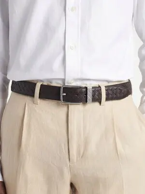 Bottega Veneta Intrecciato Belt - Brown