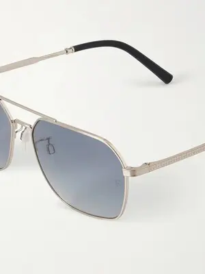 Oliver Spencer R-17 Aviator-style -tone Sunglasses - Silver