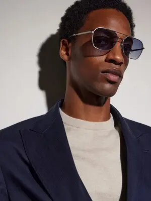 Oliver Spencer R-17 Aviator-style -tone Sunglasses - Silver