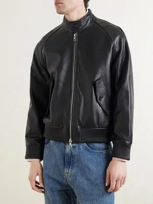 Officine Générale Camron Leather Bomber Jacket