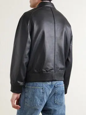 Officine Générale Camron Leather Bomber Jacket