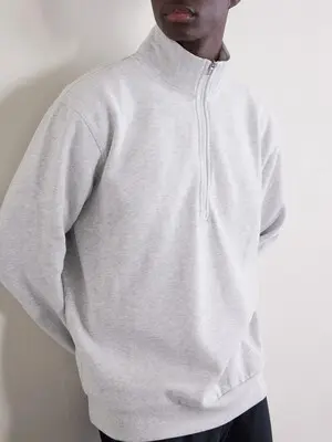Lululemon Steady State Cotton-blend Jersey Half-zip Sweatshirt