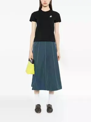 AGNES B. Logo-embroidered Round Neck T-shirt