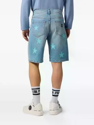 Philipp Plein Star Patch Denim Bermuda Shorts
