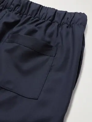 Frescobol Carioca Luan Straight-leg Wool Drawstring Trousers - Blue