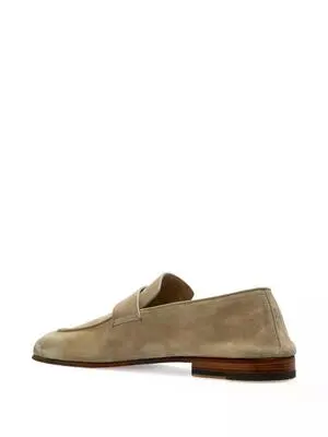 Eleventy Suede Strap Loafers