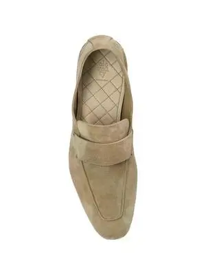 Eleventy Suede Strap Loafers