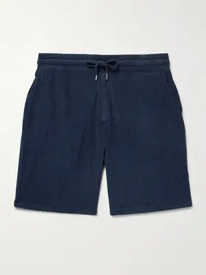 Frescobol Carioca Augusto Straight-leg Terry Drawstring Shorts - Blue
