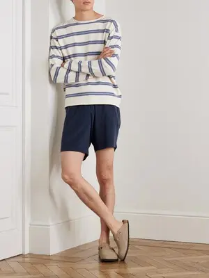Frescobol Carioca Augusto Straight-leg Terry Drawstring Shorts - Blue