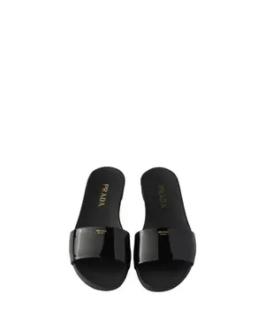 Prada Patent Leather Slides - Black