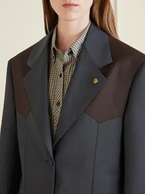 Versace Wool And Mohair-blend Blazer - Gray