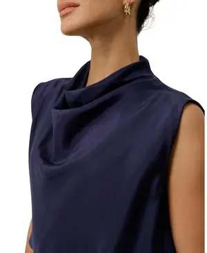 Lilysilk Sand Wash Silk Habotai Sleeveless Top - Blueberry