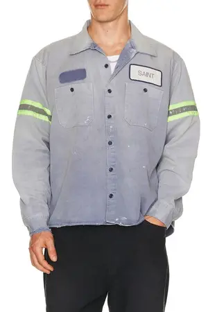 SAINT MXXXXXX Cotton Shirt Line In Blue