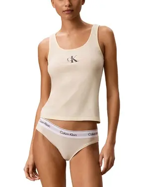 Calvin Klein Cotton Blend Stretch Lounge Tank - Pear