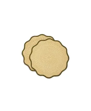 La DoubleJ Straw Cloud Placemats, Set Of 2 16 - Solid Olive