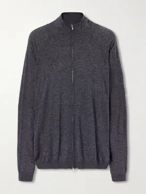 THE FRANKIE SHOP Baxe Knitted Wool-blend Zip-up Cardigan