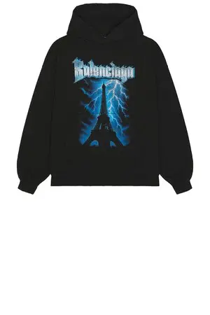 Balenciaga Medium Fit Hoodie - Black