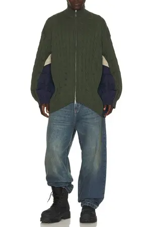 Balenciaga Hybrid Cable Knit Jacket