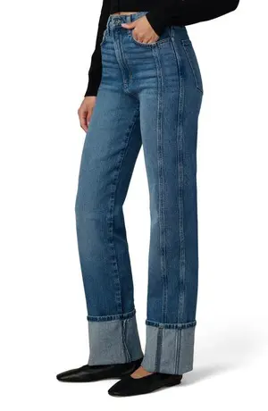 Joe's Jeans The Margot Cuffed High Waist Straight Leg Jeans - Tome