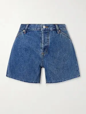 Still Here Straight-leg Denim Shorts - Blue