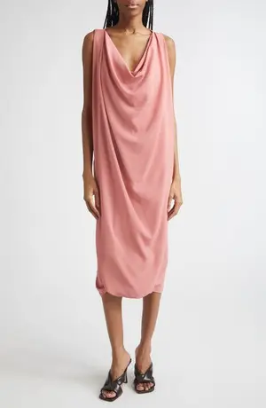 Michael Kors Cowl Virgin Wool Crepe Midi Dress
