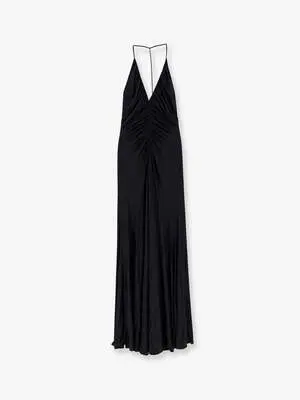 SELF-PORTRAIT Gathered Jersey Long Dress