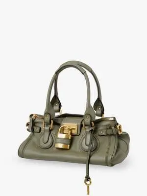 Chloé Paddington Leather Shoulder Bag - Green