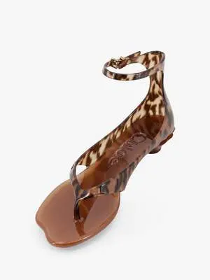 Chloé Jelly Tpu Sandals With Animal Print - Brown
