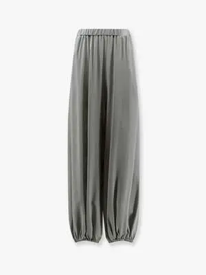 ALYSI Wide Leg Silk Trousers - Grey