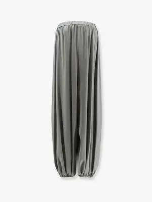 ALYSI Wide Leg Silk Trousers - Grey