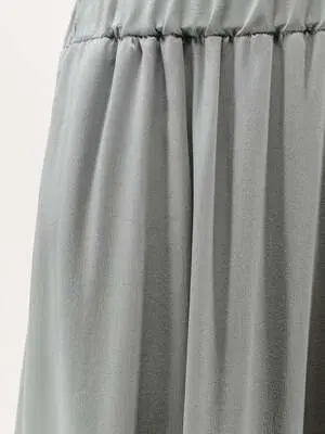 ALYSI Wide Leg Silk Trousers - Grey