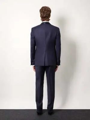 Tagliatore Virgin Wool And Silk Trouser With Vest - Blue