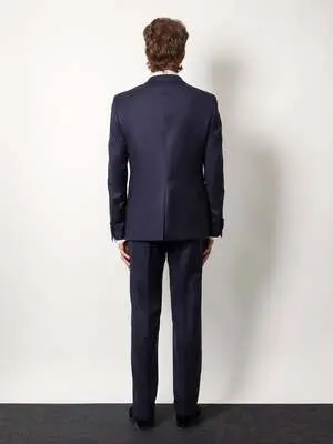 Tagliatore Virgin Wool And Silk Tuxedo With Vest - Blue