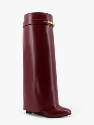 Givenchy Shark Leather Boots - Red