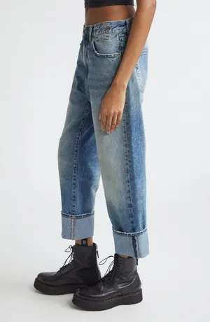 R13 Cuffed X-boyfriend Jeans - Jasper
