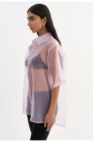 LAMARQUE Manda Sheer Shirt - Lilac
