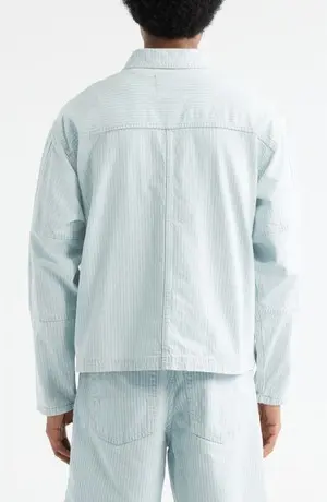 VANS Umber Stripe Denim Chore Jacket - Blue Ice Stripe