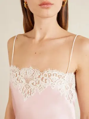 Stella McCartney Lace-trimmed Satin Camisole - Pink