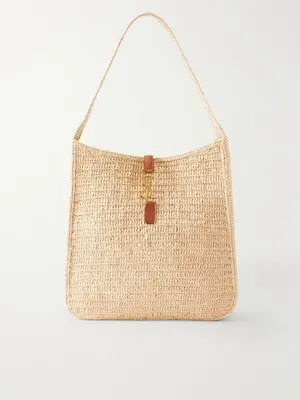 Saint Laurent Le 5 À 7 Raffia Shoulder Bag - Brown